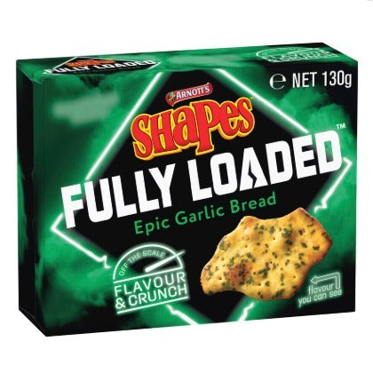 Arnott's Shapes Fully Loaded Cracker Biscuits Epic Garlic Bread 130g – 澳紐記