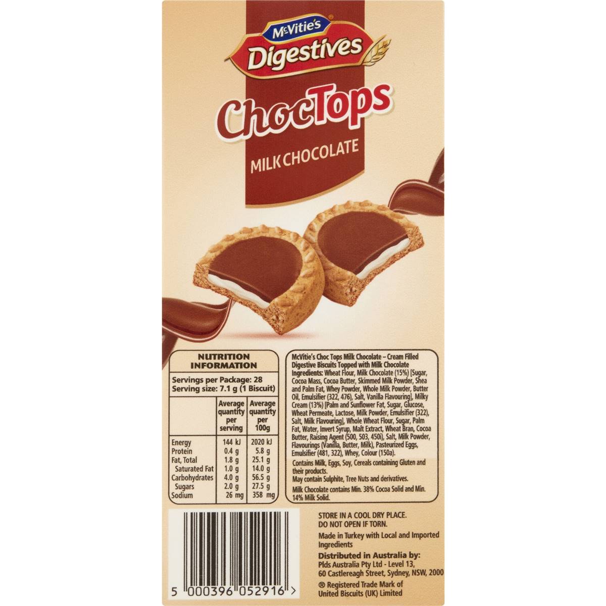Mcvitie's Digestives Choc Tops Milk Chocolate Biscuits 麥維他消化餅 200g – 澳紐記