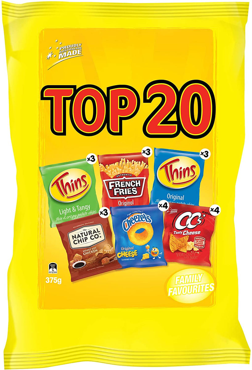 Thins - Top 20 Variety Multipack Chips 20 Pack 375g – 澳紐記